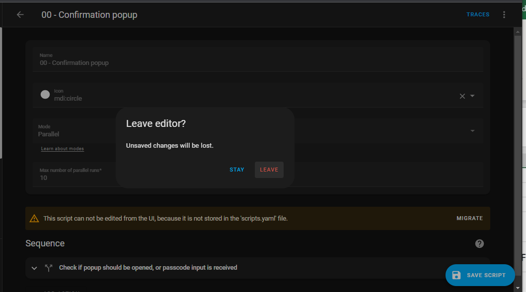 Script editor GUI asks to save changes in read only mode · Issue #15178 · home-assistant ...