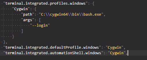 Integrated terminal not defaulting correctly on startup Cygwin · Issue ...