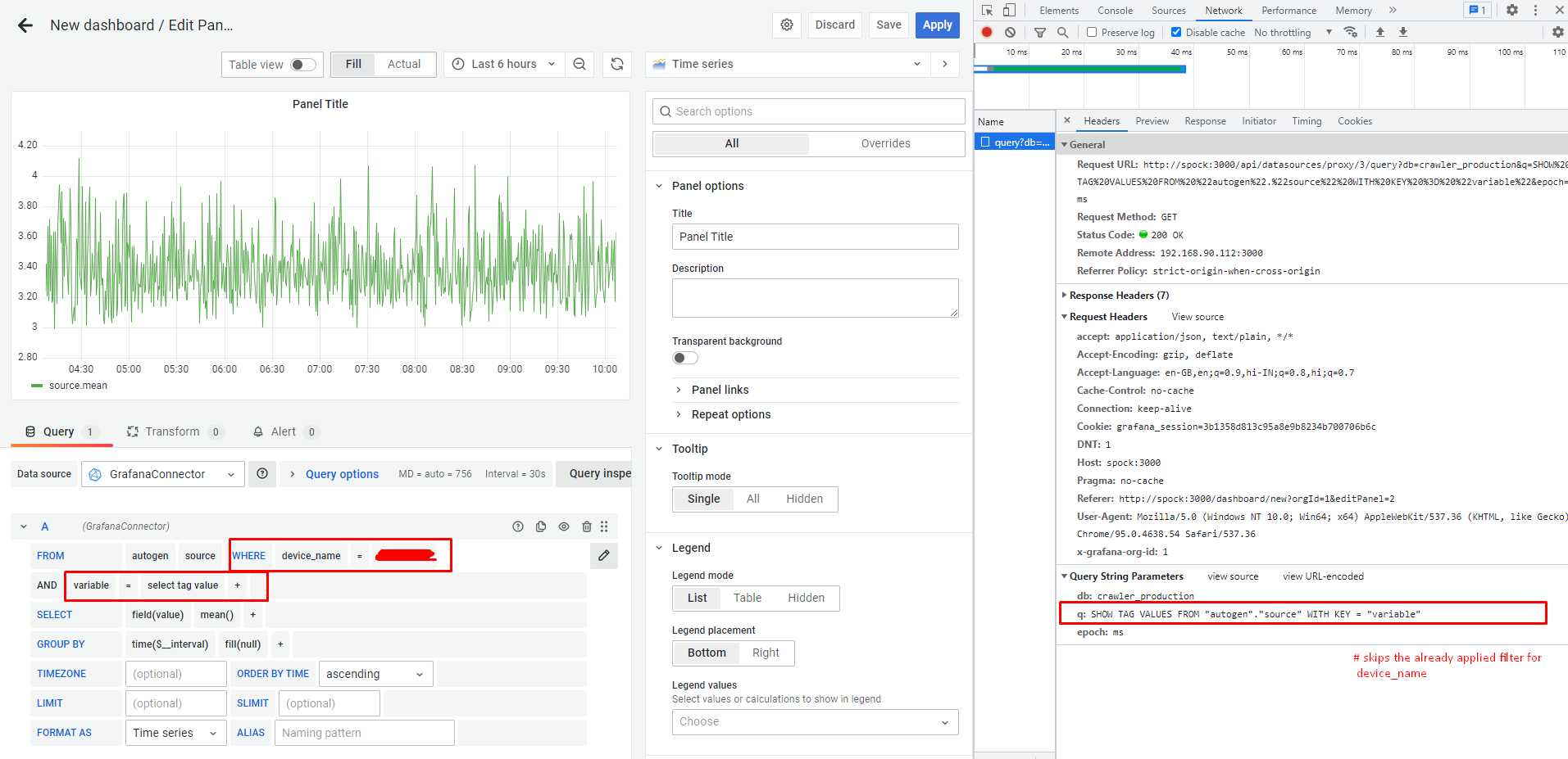 Inconsistent Request objects from Influx Datasource Panels in 8.0.3. · Issue #40798 · grafana ...