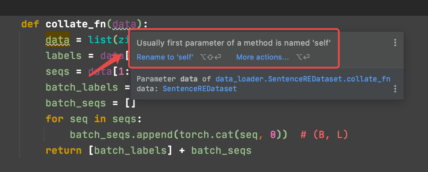 关于data_loader模块中collate_fn函数添加@staticmethod · Issue #290 · thunlp/OpenNRE · GitHub