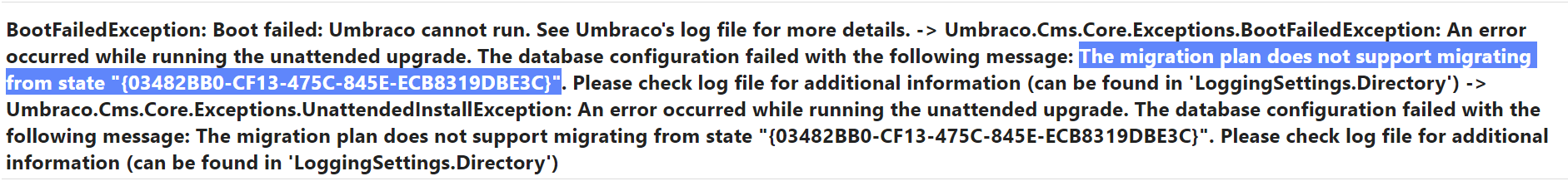 Unable To Migrate Db From V8 18 7 To V11 3 · Issue 14141 · Umbraco Umbraco Cms · Github