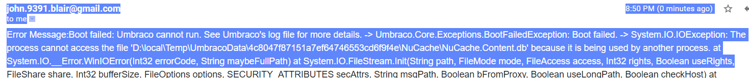 Umbraco Fails to Boot Repeatedly on Azure during auto Machine switchover · Issue #6546 · umbraco ...