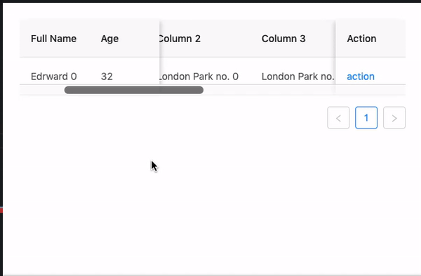 Table scroll x not disappearing when table has only one row · Issue ...