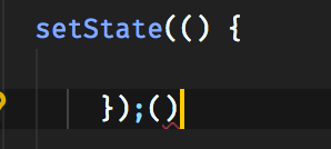 On `setState` tab completion, an extra `()` is added to the end of the snippet and cursor is not ...
