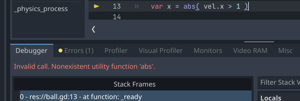 Misleading Error When Using Abs Utility Function · Issue 6294 · Godotenginegodot Proposals