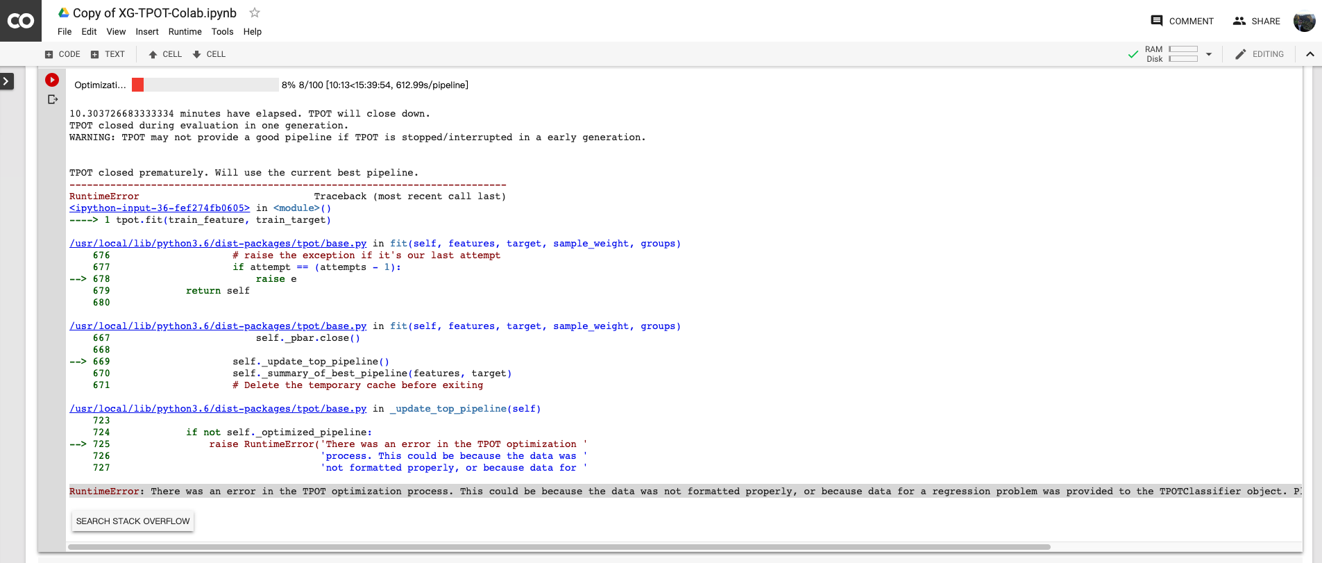 Data For A Regression Problem Was Provided To The Tpotclassifier Object · Issue 849