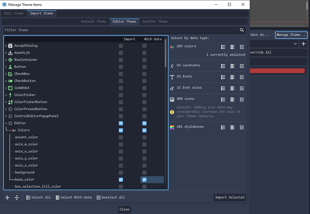 Custom Theme For Godot Interface Base Color Not Load · Issue 72275 · Godotengine Godot · Github