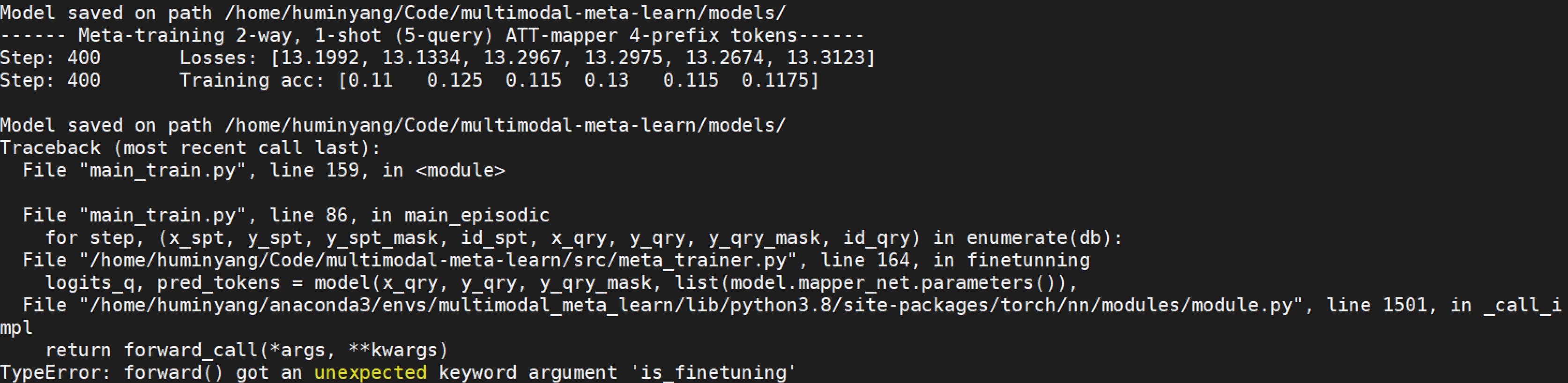 Errors during the finetuning process · Issue #2 · ivonajdenkoska/multimodal-meta-learn · GitHub