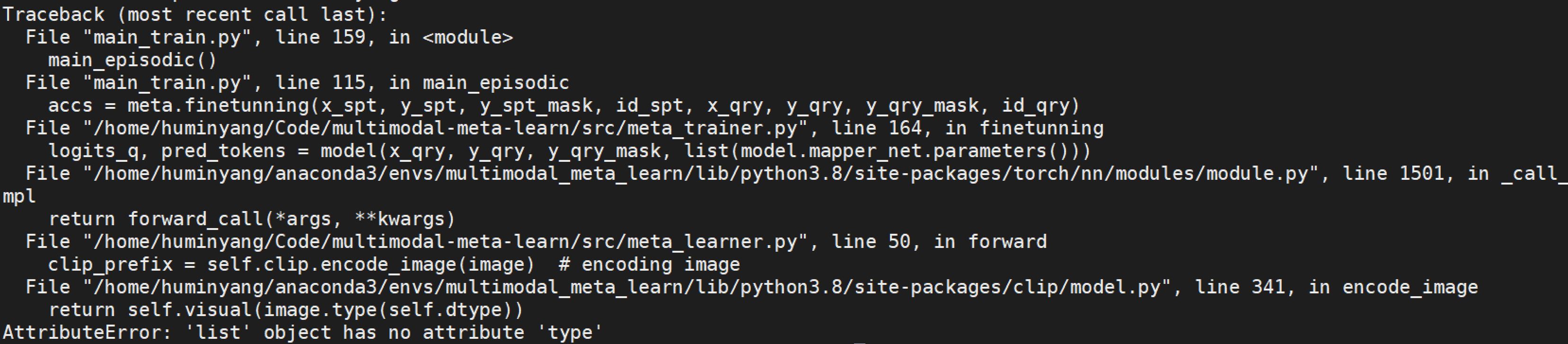 Errors during the finetuning process · Issue #2 · ivonajdenkoska/multimodal-meta-learn · GitHub