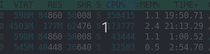 Misaligned columns when number characters more than 5 in CPU% column ...