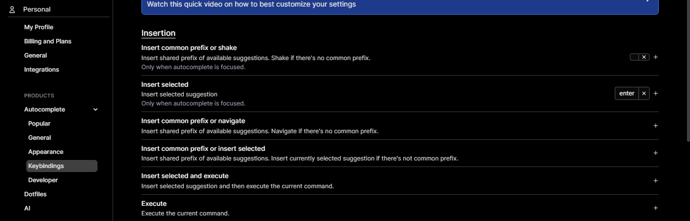 Insert common prefix or shake setting not applying · Issue #2399 · withfig/fig · GitHub