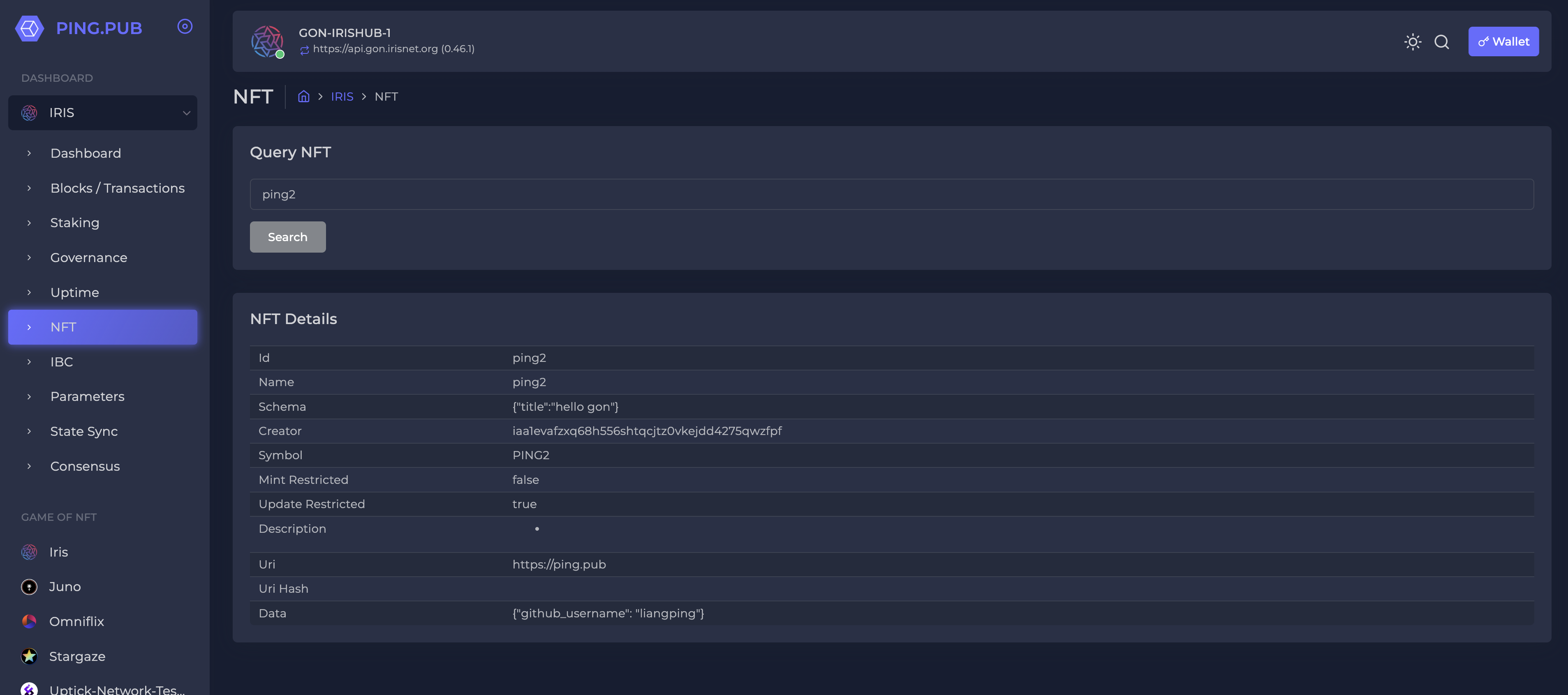 AWARD: Ping.pub Claim "2 - Public Good Awards" · Issue #881 · game-of-nfts/gon-evidence · GitHub