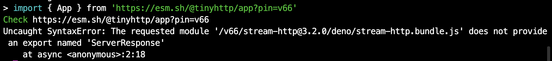 Failed to import - @tinyhttp/app · Issue #259 · esm-dev/esm.sh · GitHub