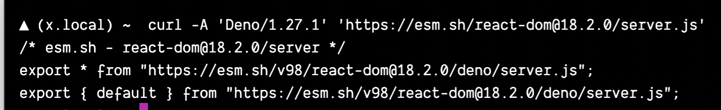 certain paths not respecting curl user agent · Issue #451 · esm-dev/esm.sh · GitHub