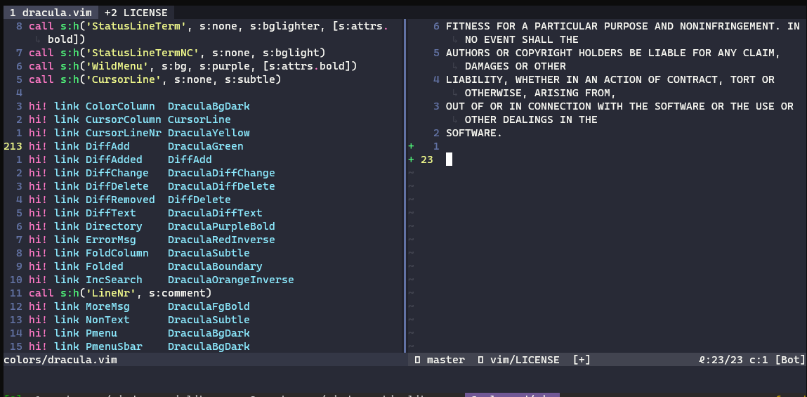Active split tab highlight is misleading · Issue #239 · dracula/vim · GitHub
