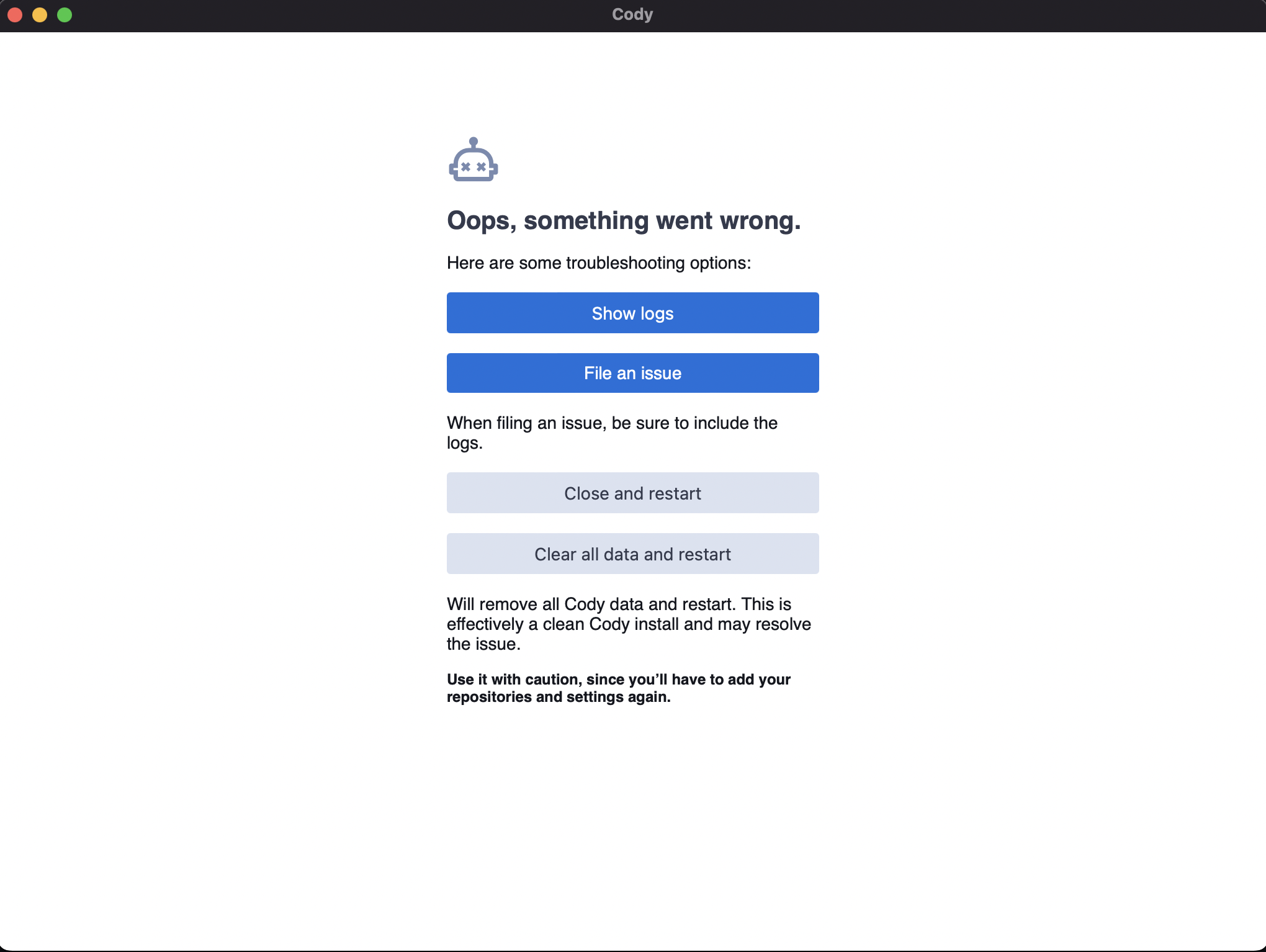 Cody doesn't load · Issue #22 · sourcegraph/app · GitHub