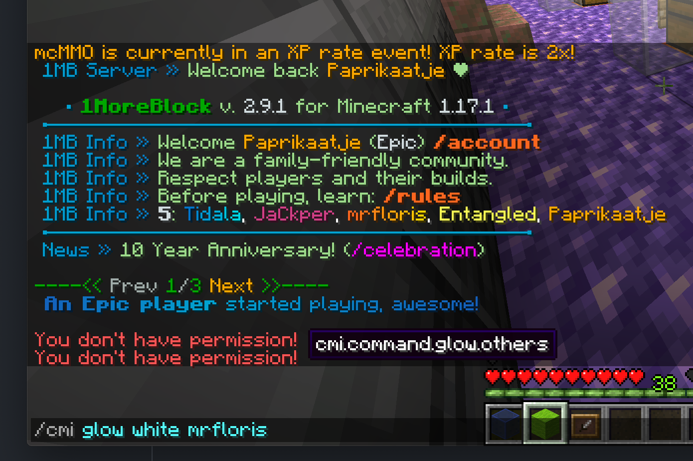 Glow permission gives permission for others by default · Issue #6061 · Zrips/CMI · GitHub