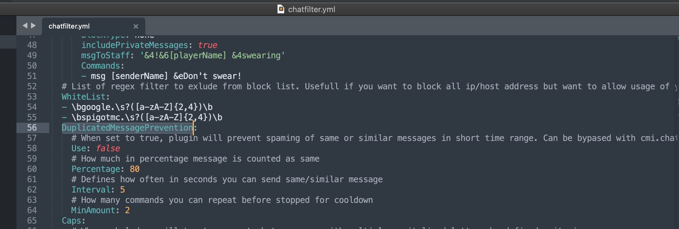 (not a bug, but it's confusing people) Move Command Filtering to ChatFilter.yml as well? · Issue ...