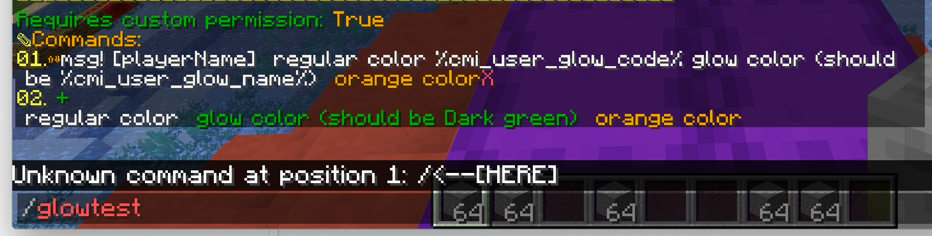 [Feature Request] Placeholder for /glow · Issue #3059 · Zrips/CMI · GitHub