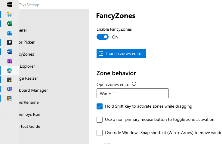 If the Taskbar is on the Side, Fancy zones does not factor that in when ...