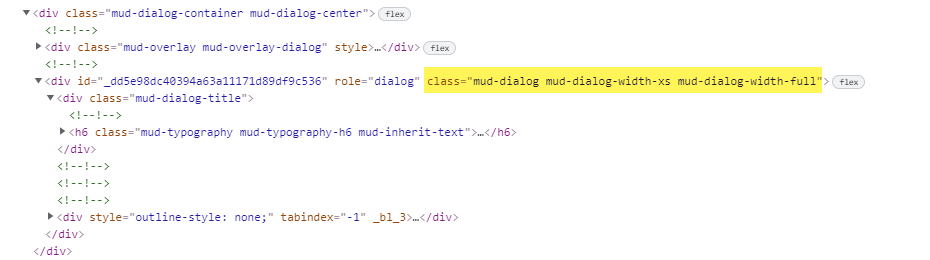 MudDialog class property is ignored. · Issue #3128 · MudBlazor/MudBlazor · GitHub