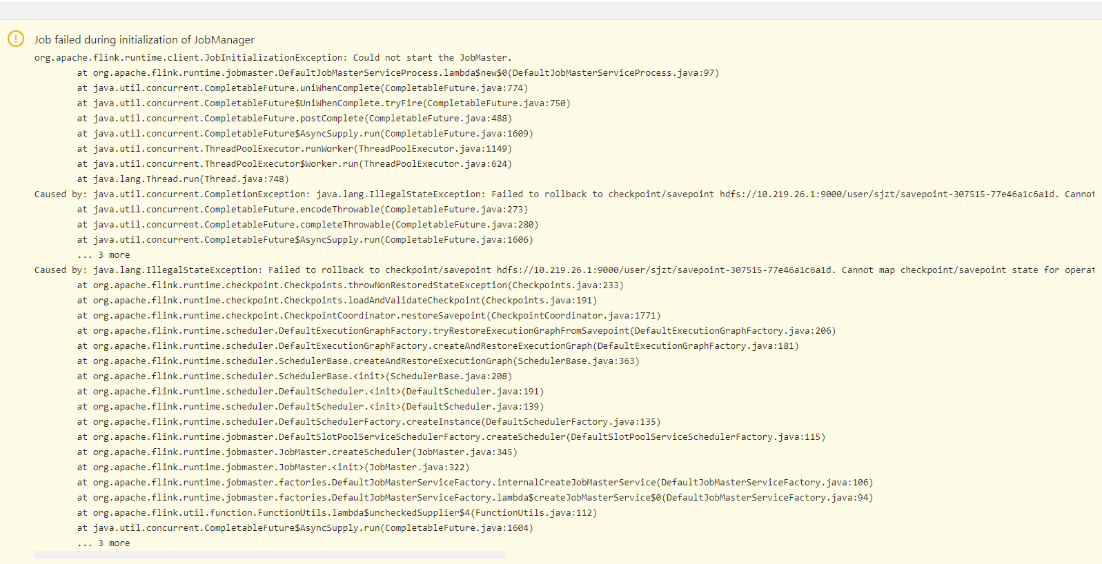 [Bug] [Savepoint] 通过Savepoint重新启动失败 · Issue #532 · DataLinkDC/dinky · GitHub