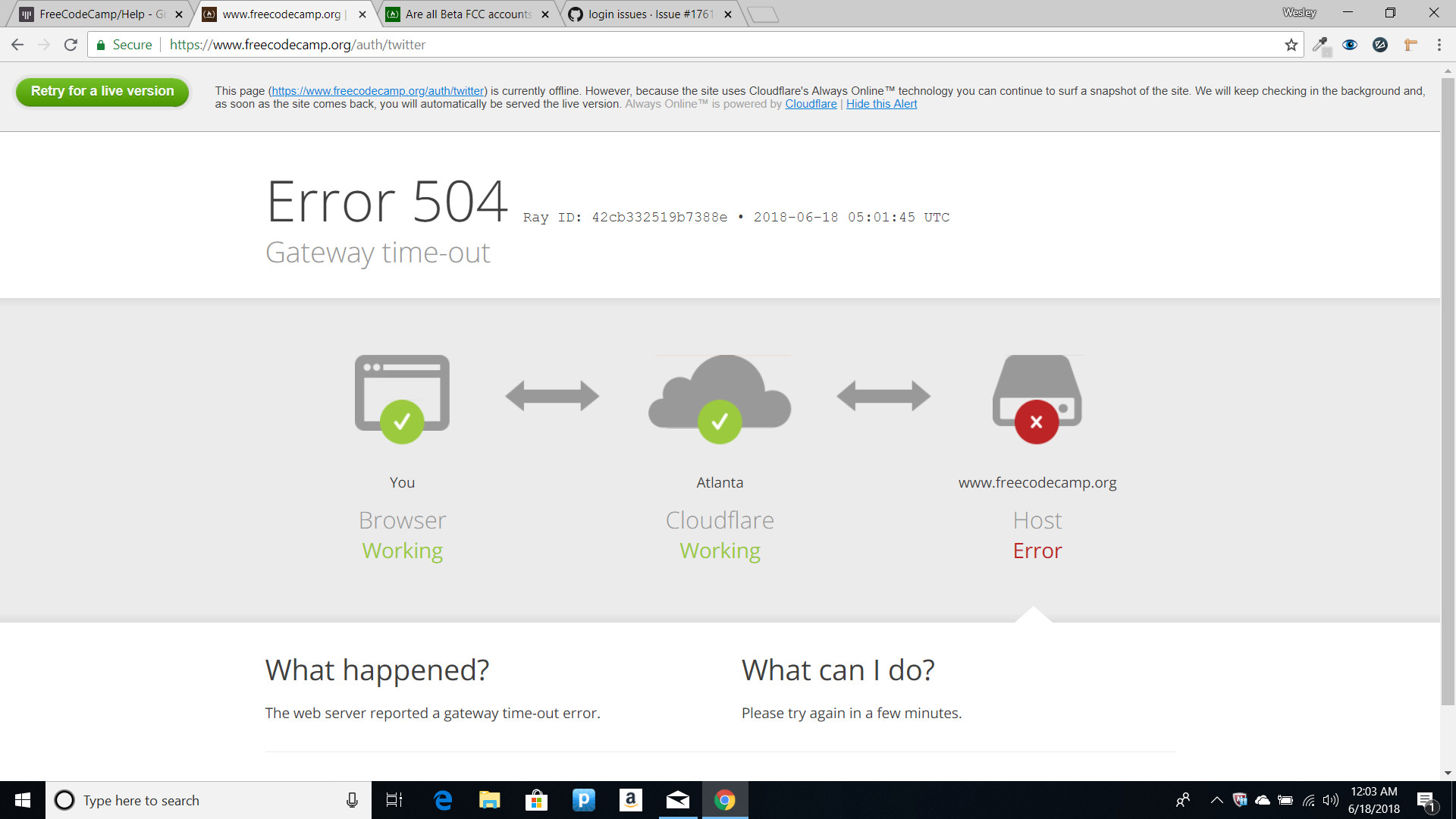 login issues · Issue #17614 · freeCodeCamp/freeCodeCamp · GitHub