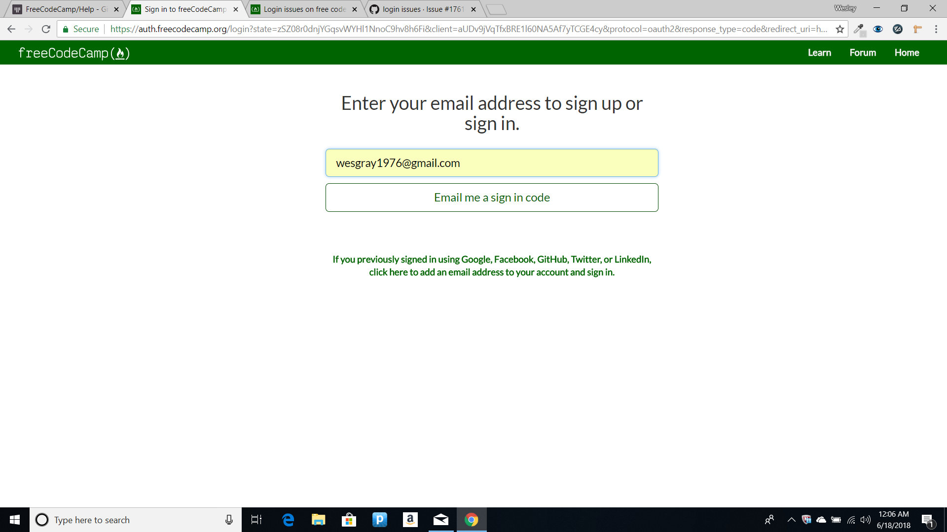 login issues · Issue #17614 · freeCodeCamp/freeCodeCamp · GitHub