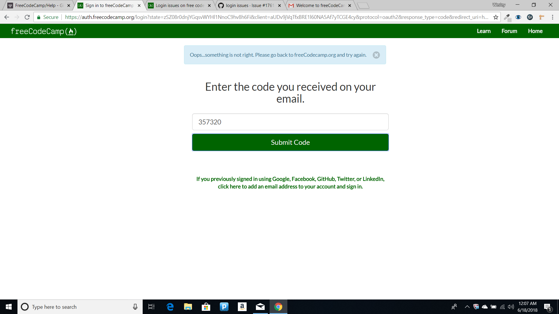 login issues · Issue #17614 · freeCodeCamp/freeCodeCamp · GitHub