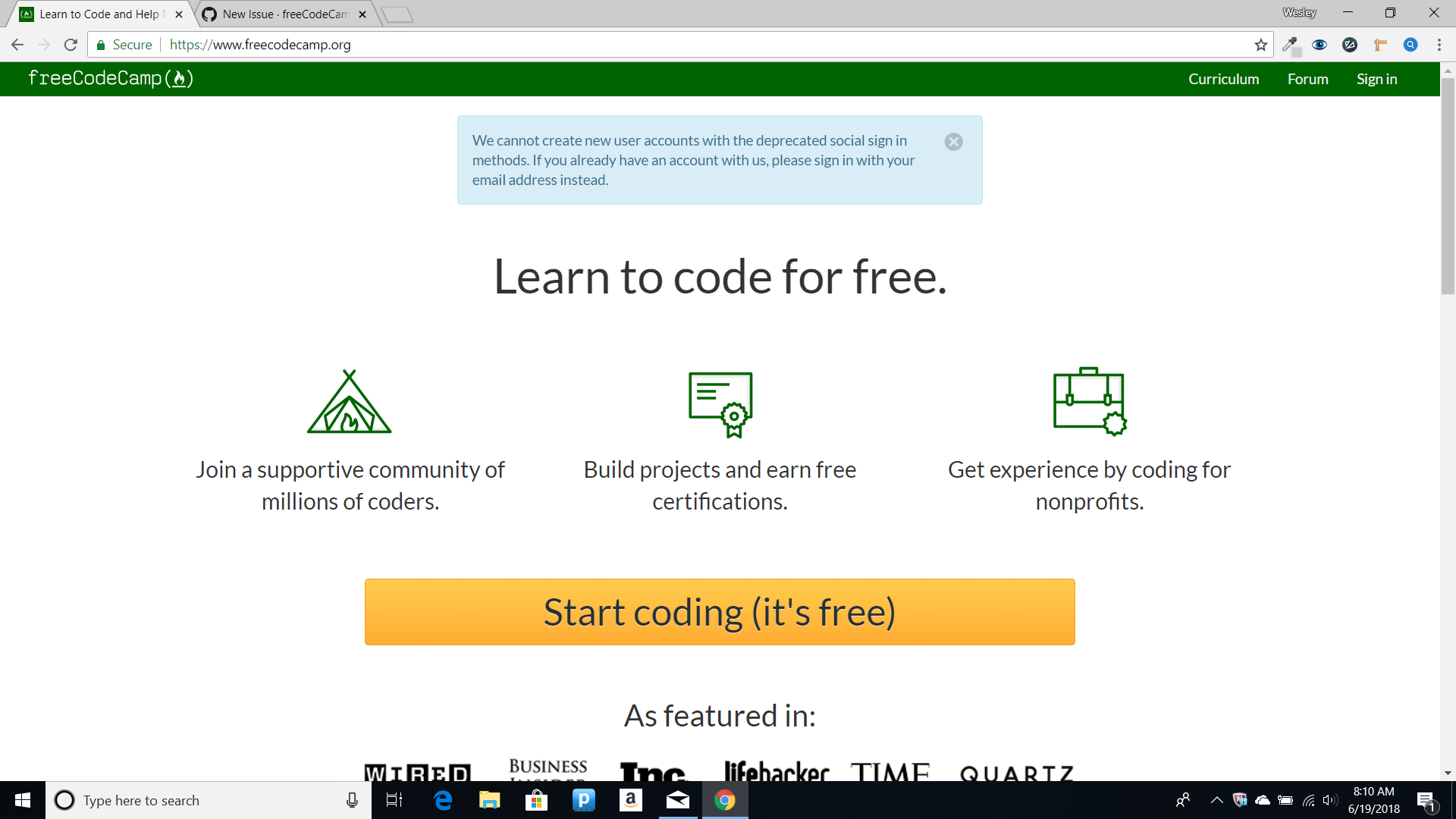 continued login issues · Issue #17636 · freeCodeCamp/freeCodeCamp · GitHub