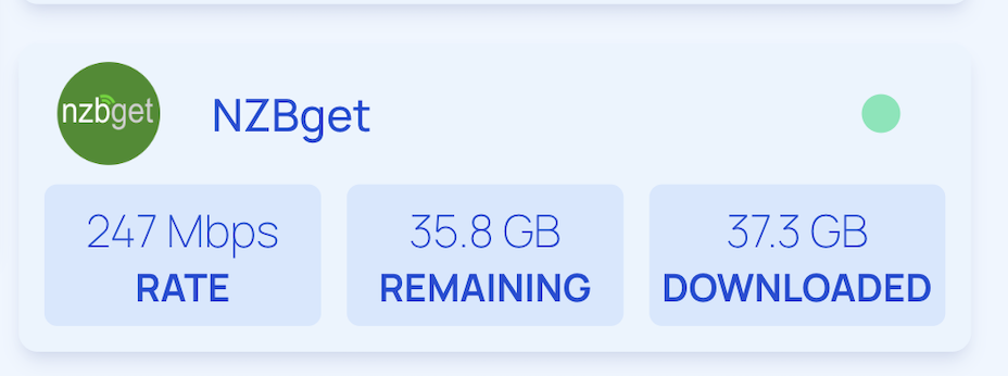 NZBGET showing in Mbps not MB/s · Issue #226 · gethomepage/homepage · GitHub