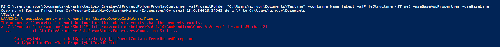 Create-AlProjectFolderFromNavContainer failing while using -alFileStructure · Issue #675 ...