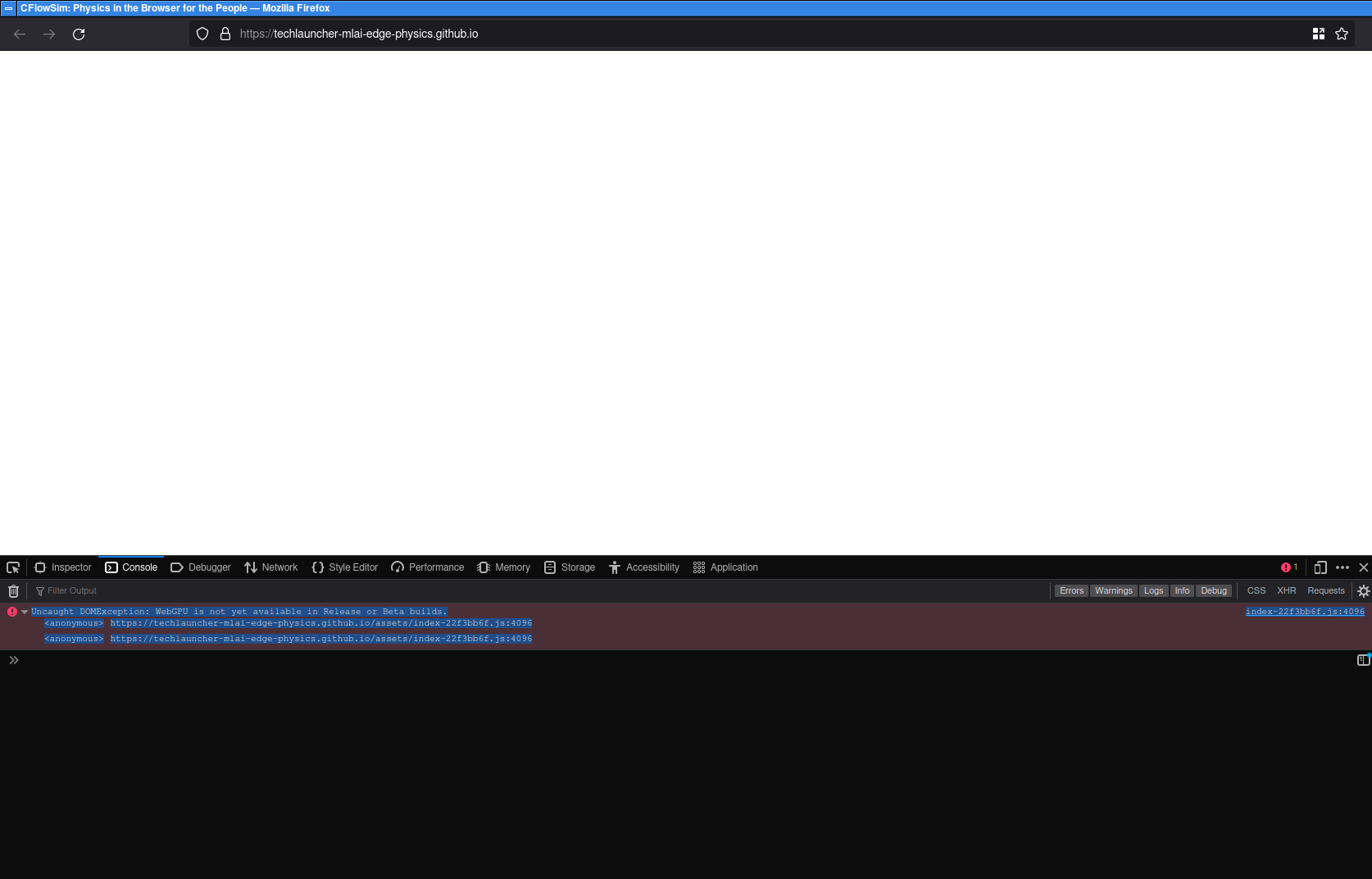 [BUG]: viewing the website on Linux firefox displays nothing to the screen · Issue #126 ...