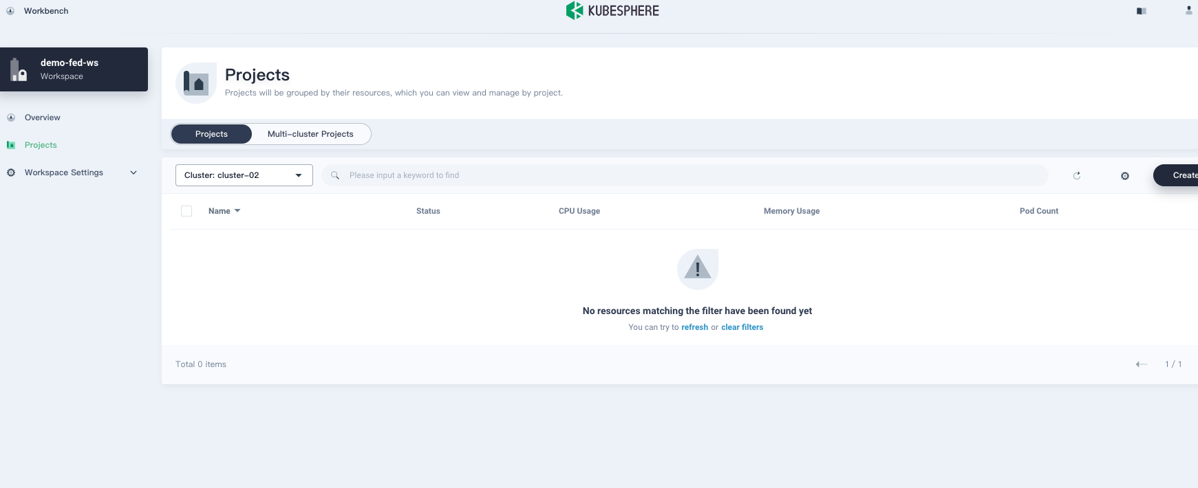 redirect to corresponding cluster regular project page · Issue #605 · kubesphere/console · GitHub
