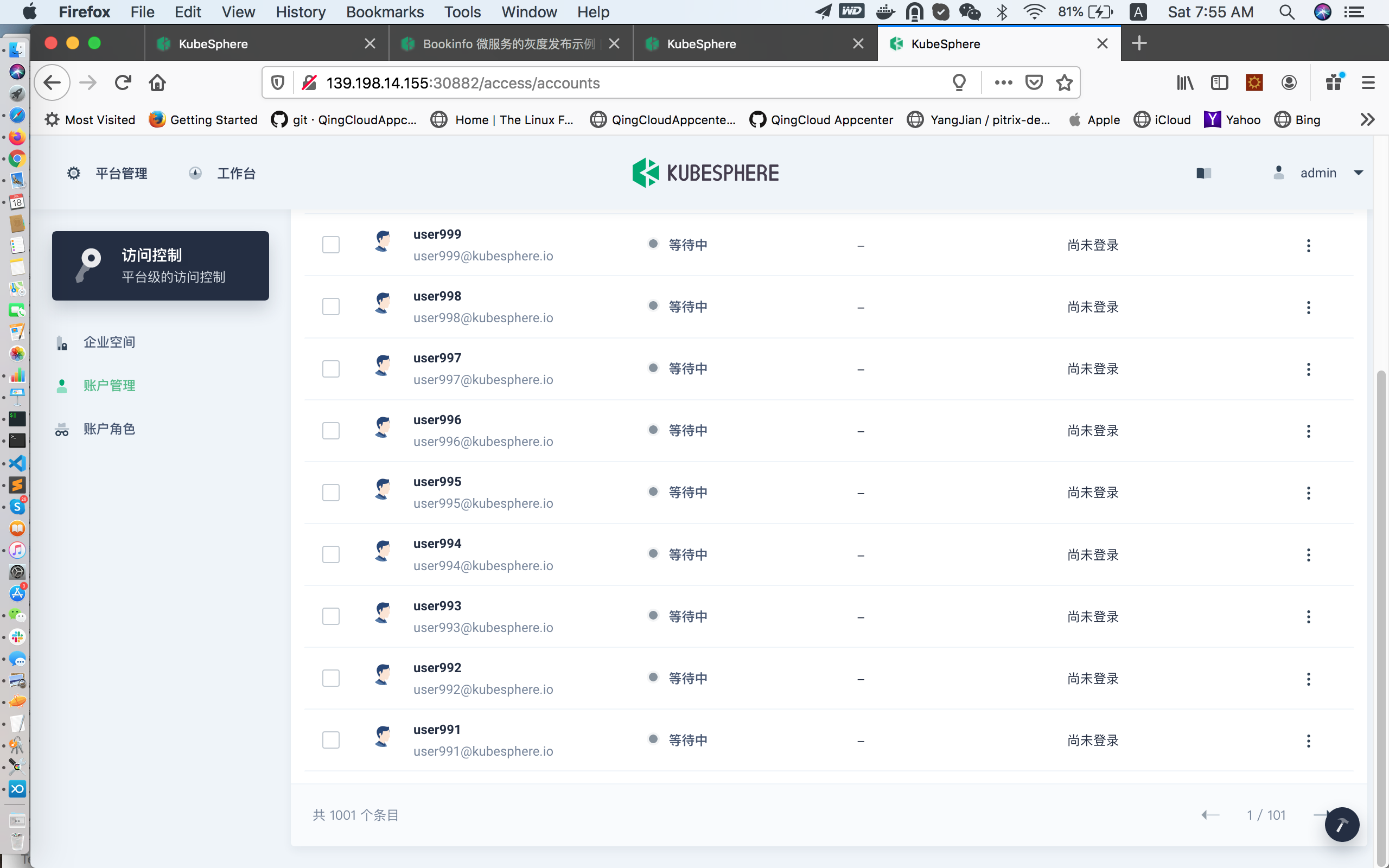 Create batch users status issue · Issue #2476 · kubesphere/kubesphere · GitHub
