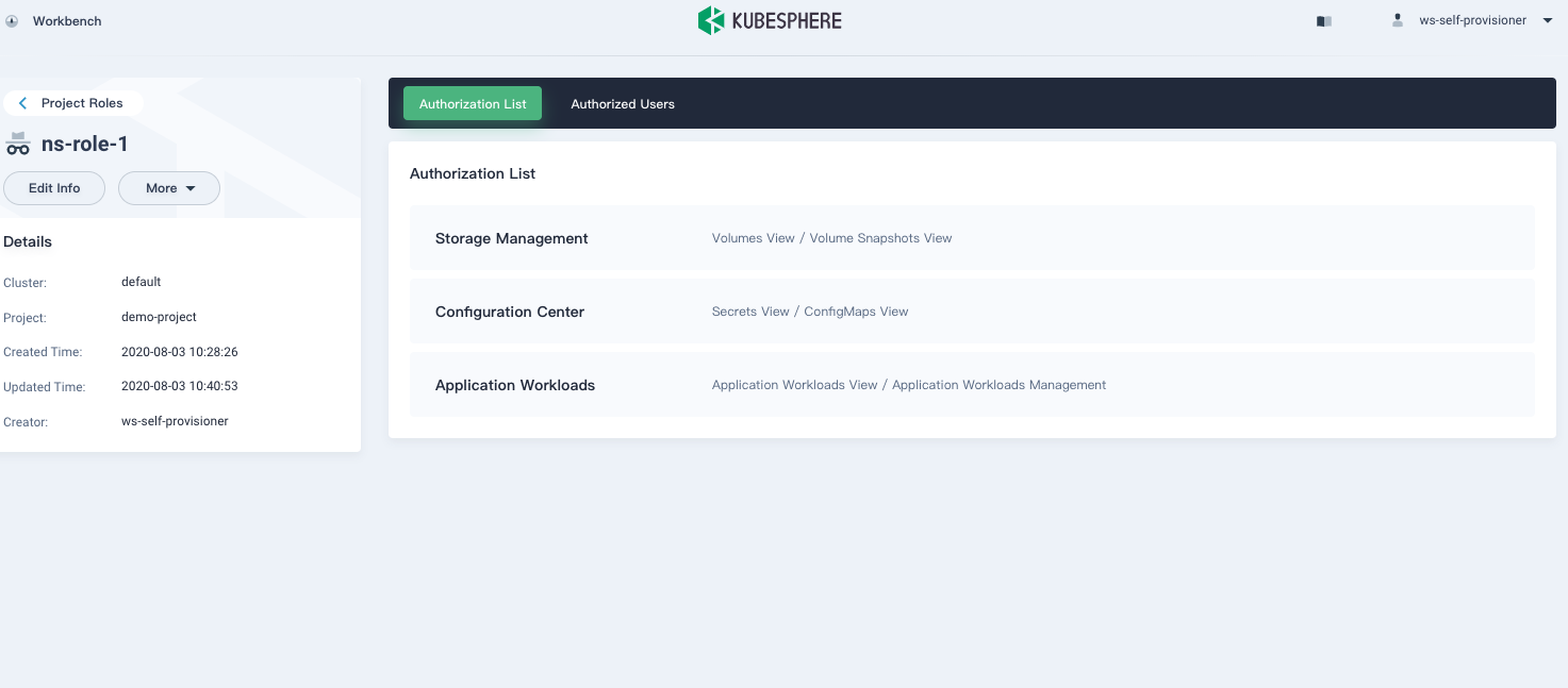 custom project role permission · Issue #2745 · kubesphere/kubesphere · GitHub