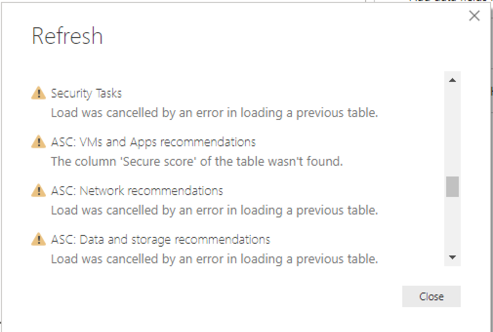 Column Secure Score Of The Table Wasn t Found Issue 54 Azure CCOInsights GitHub