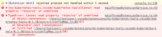 Cannot Read Property Resource Of Undefined · Issue 249 · Vscode Kubernetes Tools Vscode