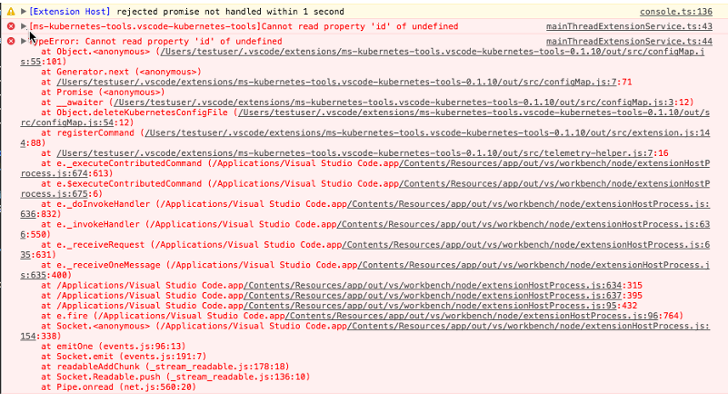 Cannot Read Property Id Of Undefined · Issue 250 · Vscode Kubernetes 