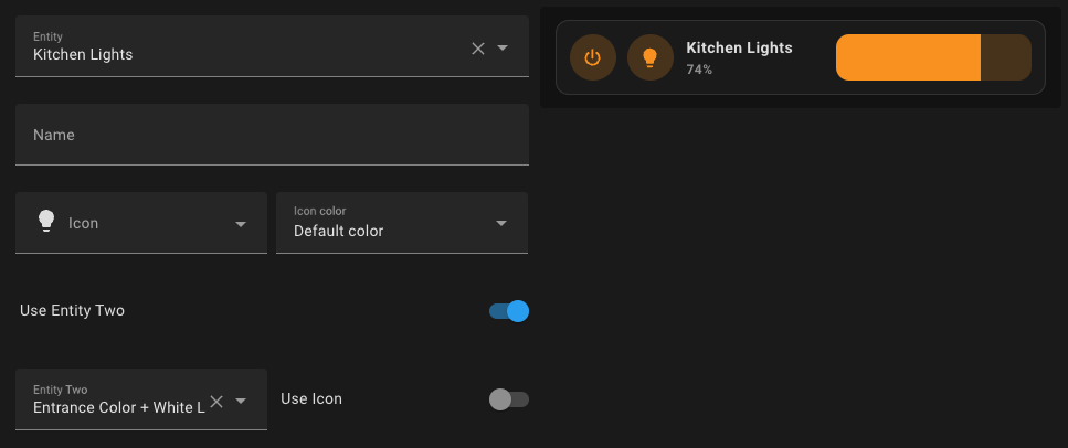 [Feature]: LightCard: Support 2nd Entity · Issue #1155 · piitaya/lovelace-mushroom · GitHub