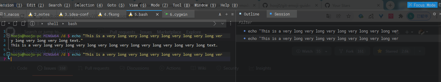 outline cannot get the long command line correctly · Issue #384 · kingToolbox/WindTerm · GitHub