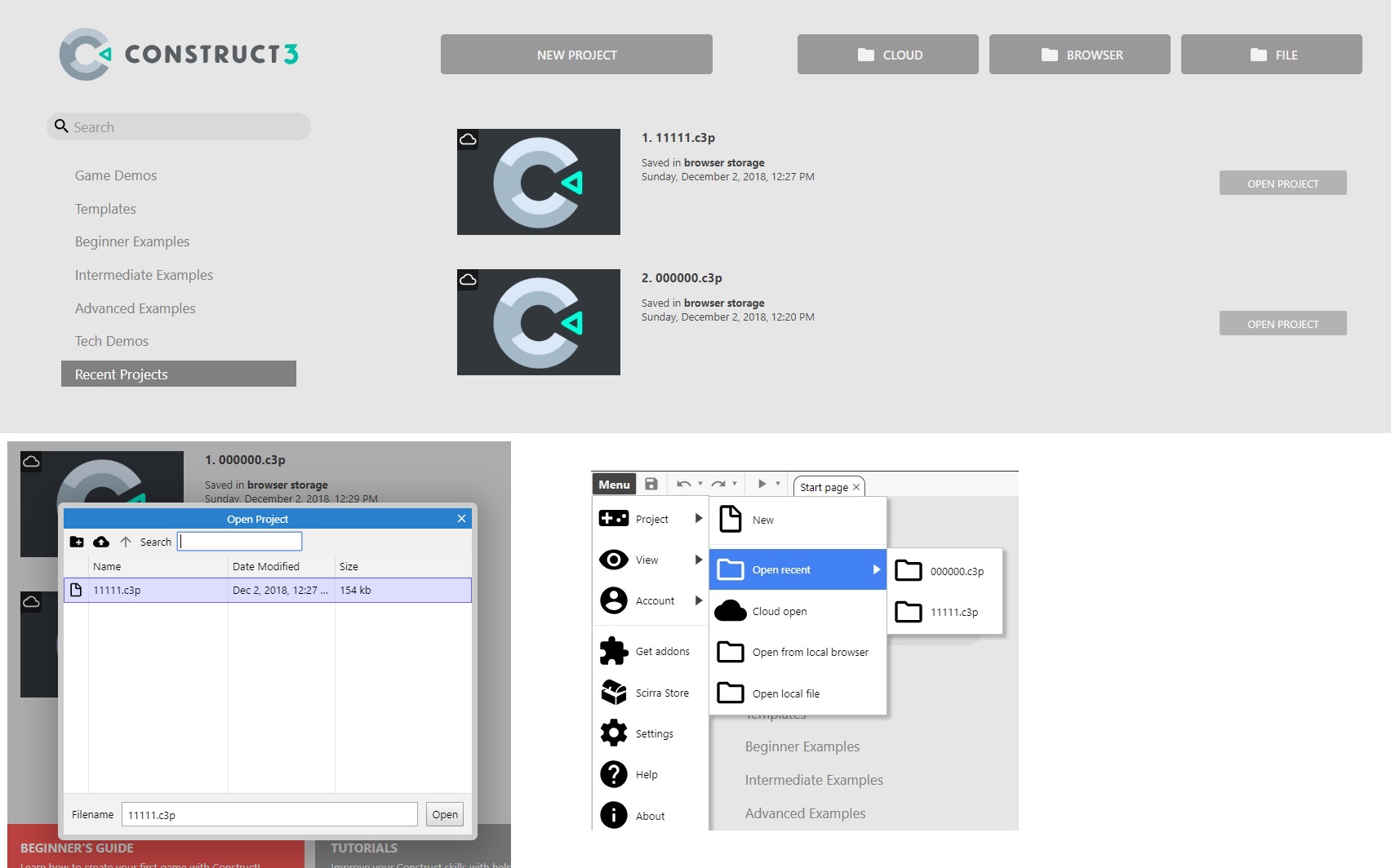 Renaming Local Browser Save Creates 2 Entries For Recent Projects List · Issue 2389 · Scirra