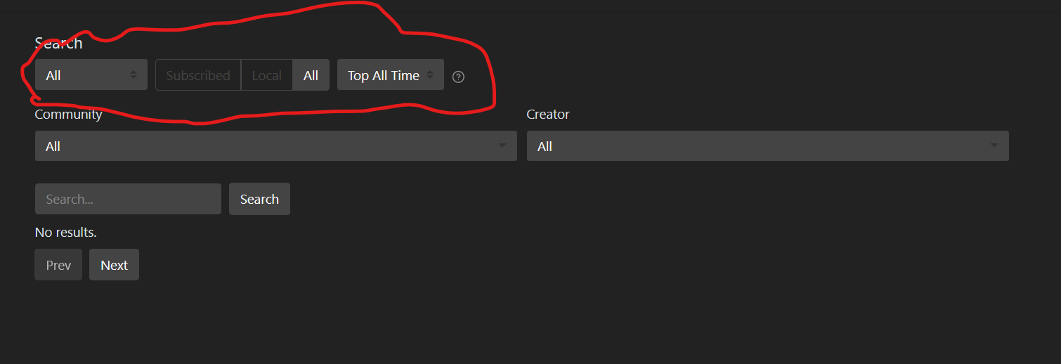 Search page: can't change type, listing type, or sort when no query has been entered. · Issue ...