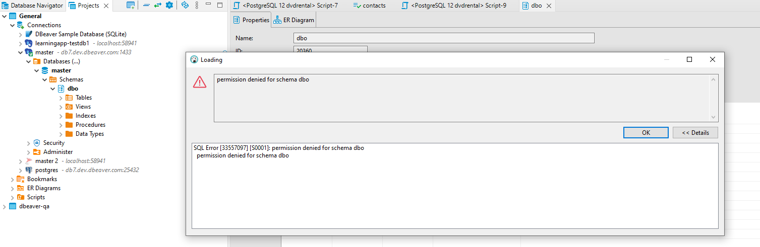 Error loading database schema in Babelfish · Issue #15017 · dbeaver/dbeaver · GitHub