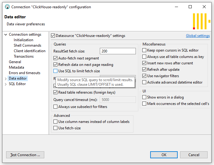 Patch query with limit causing problem on ClickHouse · Issue #16189 · dbeaver/dbeaver · GitHub