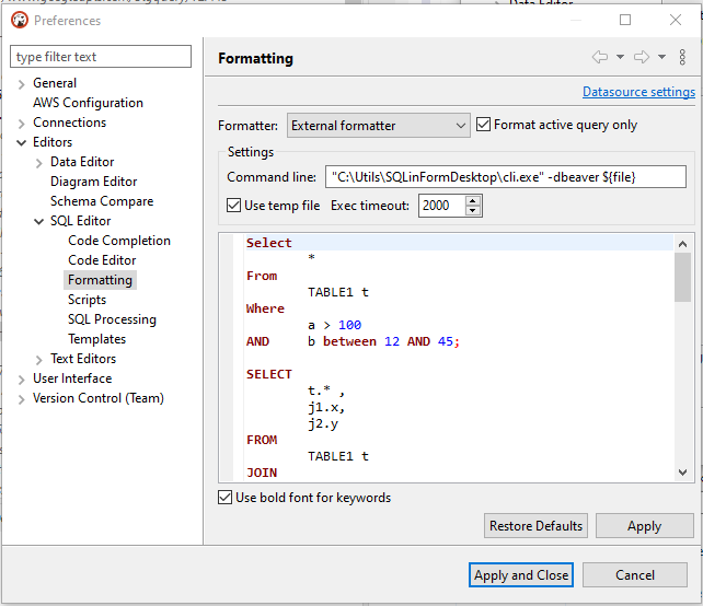 SQL Formatting - Flexible and customizable · Issue #16678 · dbeaver ...