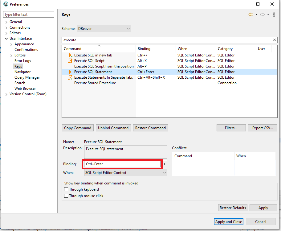 Set Shortcut Keys · Issue 18249 · Dbeaverdbeaver · Github 