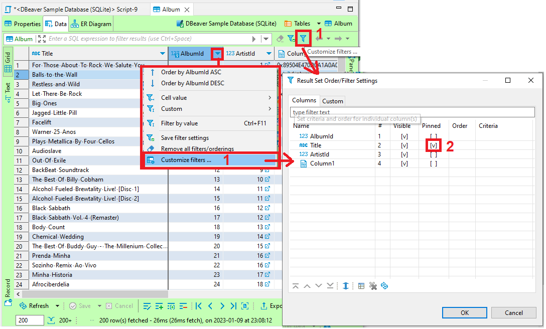 Add ability to pin columns from the Properties tab · Issue #18686 · dbeaver/dbeaver · GitHub
