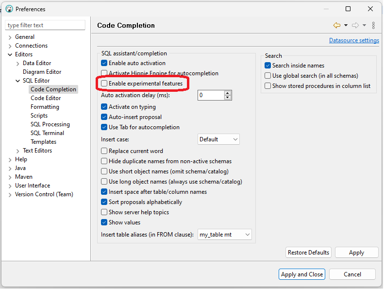 Code completion not working on update query's on 23.2.1 · Issue #21373 · dbeaver/dbeaver · GitHub