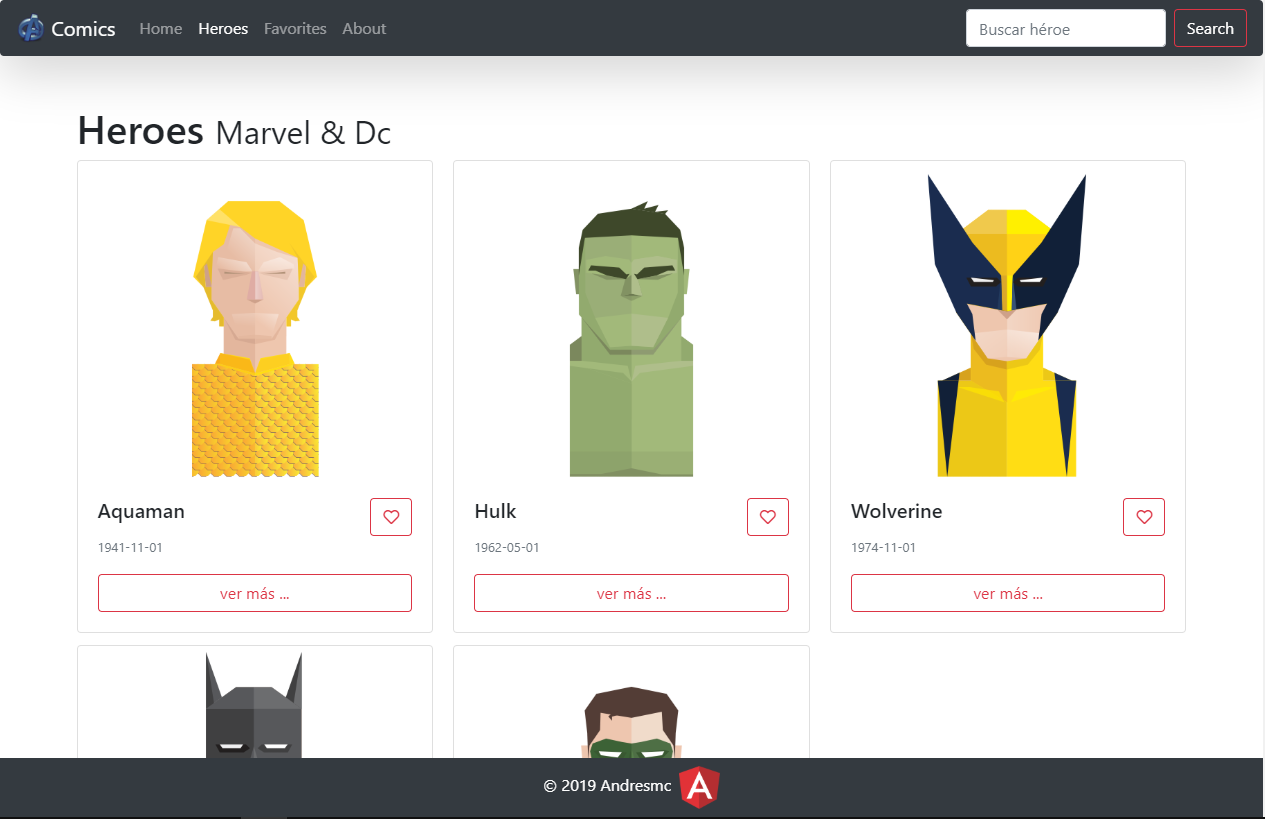 GitHub - Aandresmc/ng-comics: proyecto realizado en Angular 7 para ...